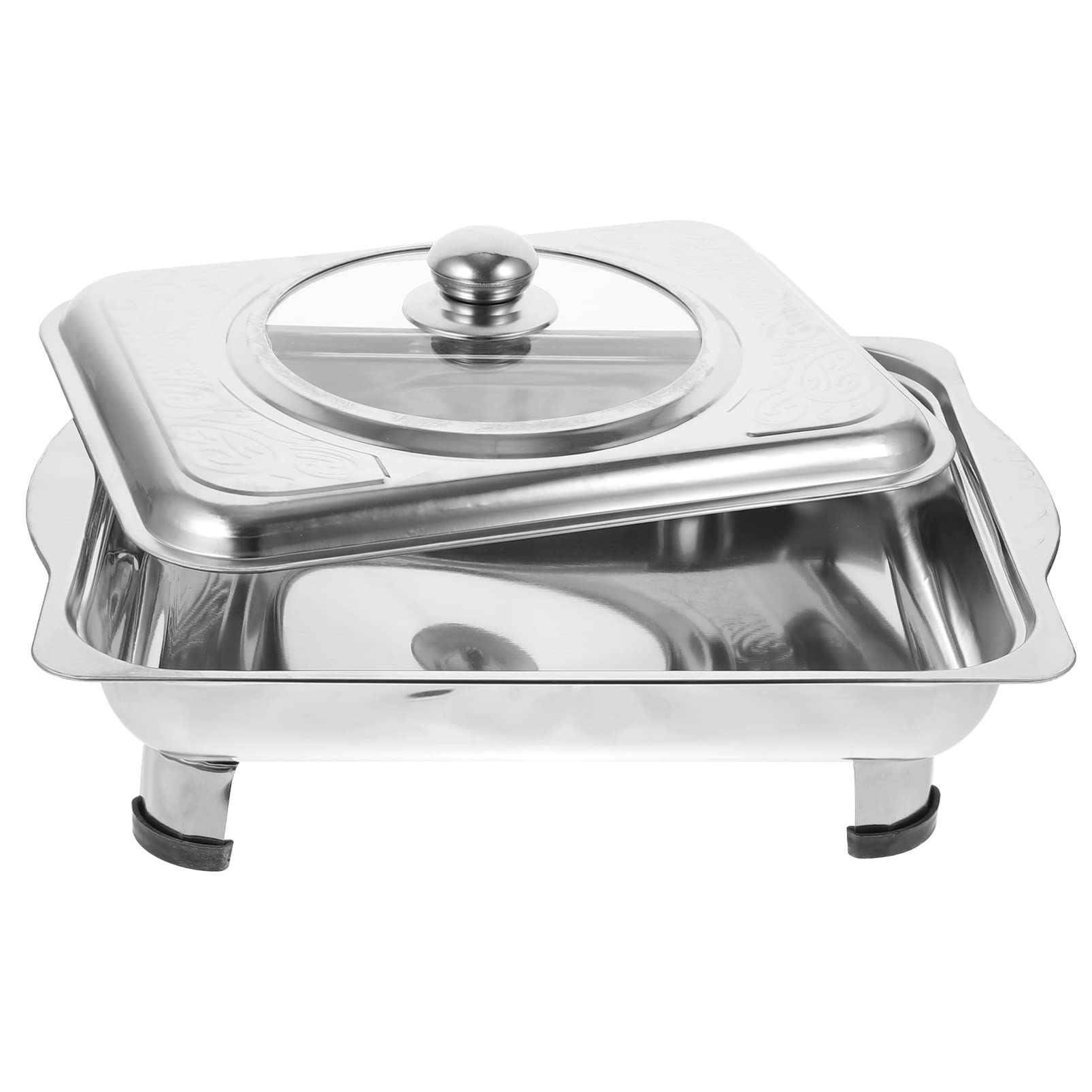 Cabilock Heat Dish Heater Flat Square Tray Chafing Dish Stainless ...