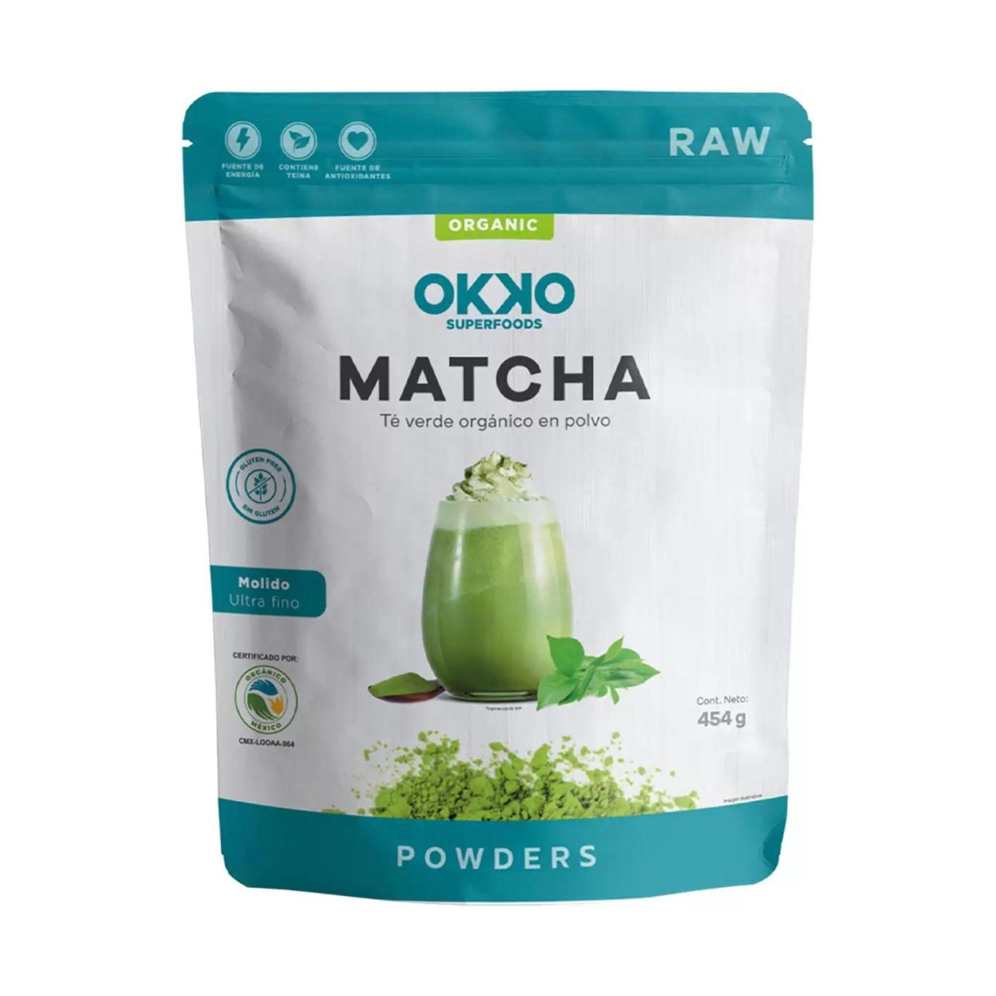 Okko Superfoods Té Verde Orgánico Matcha en Polvo, 454g, Orgánico ...
