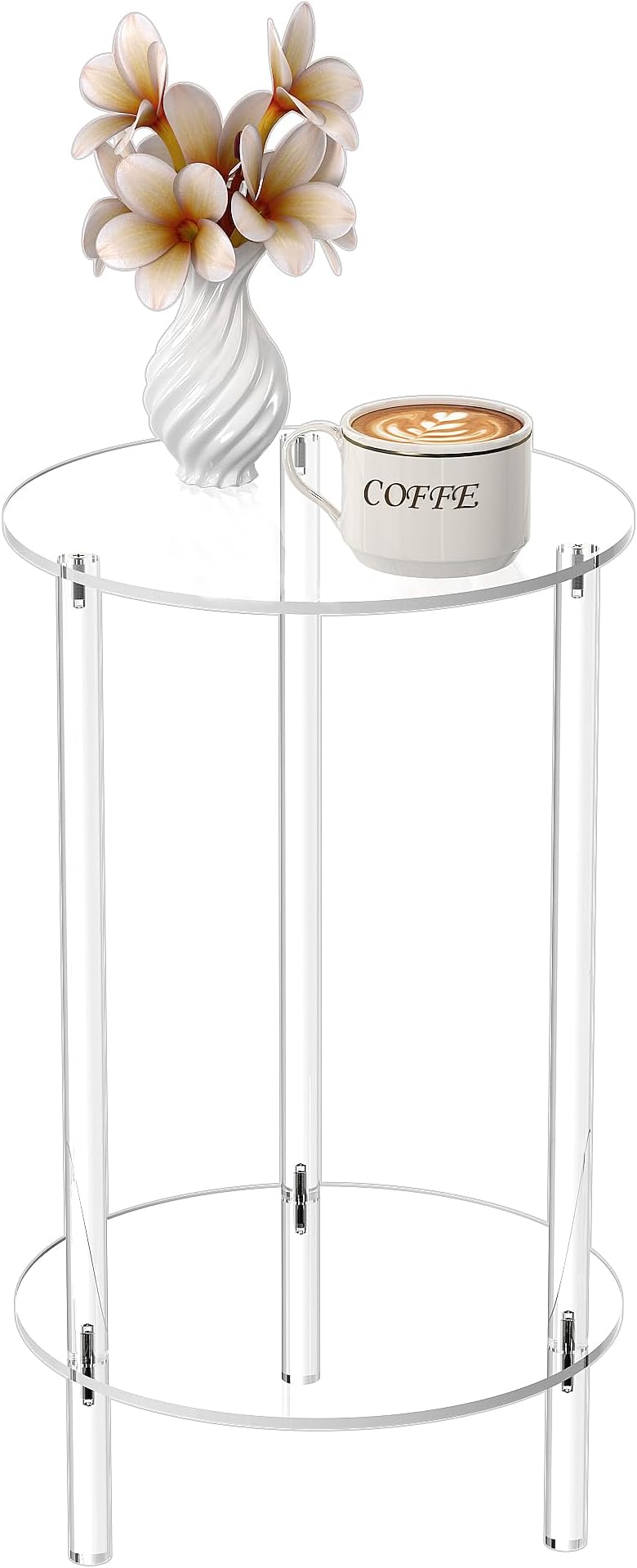 Amazon.com: Cilinta 9.8" Round Clear Acrylic End Table - Modern Small ...