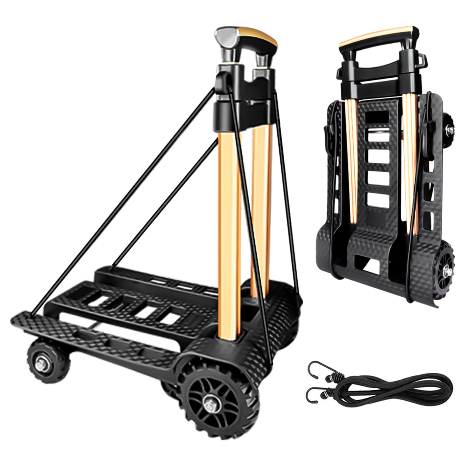 Folding Hand Truck, with Noiseless Wear-Resistant PU Tank Wheels and ...