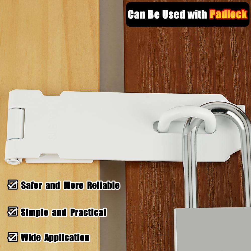 Snapklik.com : Hasp Lock Door Hinge Lock Padlock,White Clasp Latch ...