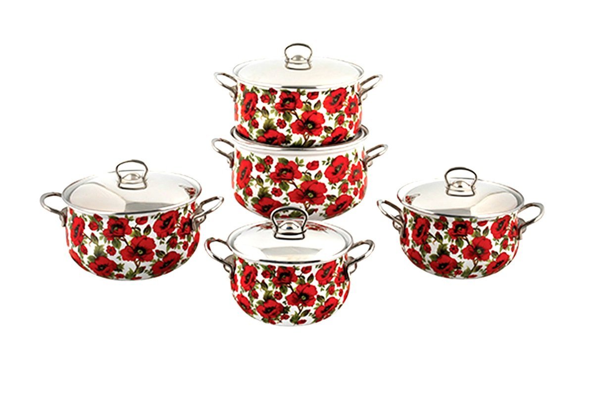 Buy Uniware Super Quality Premium Enamel Cookware Set (10 Pieces Set ...