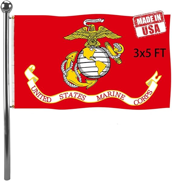 Amazon.com : Jayus US Marine Corps USMC Military Flags 3x5 Outdoor ...