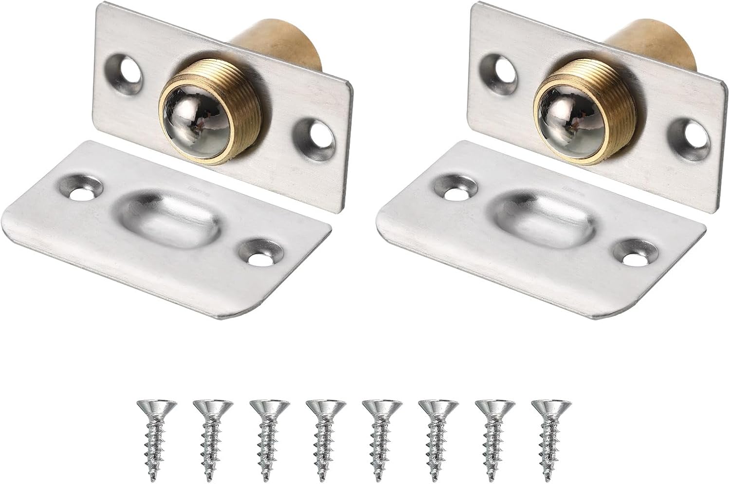 uxcell 2Pcs Closet Door Ball Catch Hardware Stainless Steel Catch ...
