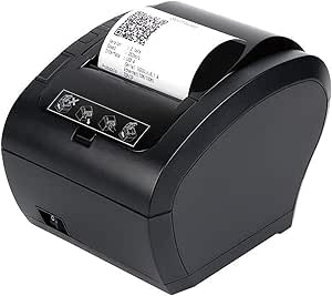 Lables printer 80MM Thermal Receipt POS Printer Black Printer with Auto ...