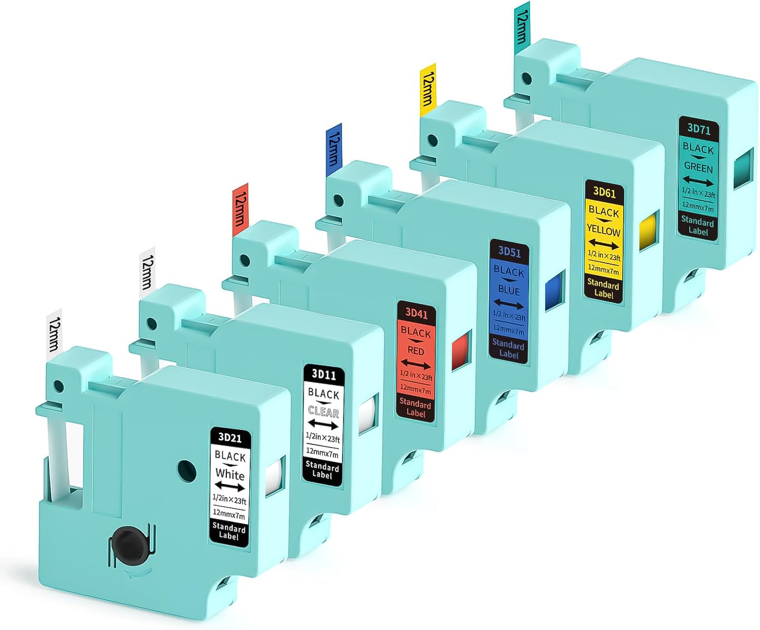 Amazon.com: 6 cintas de etiquetas de color oscuro para etiquetadoras ...