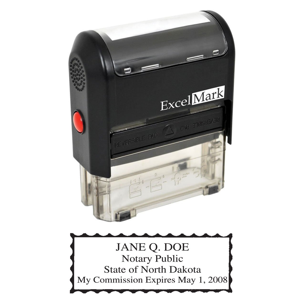 Amazon.com : ExcelMark Self Inking Notary Stamp - North Dakota ...