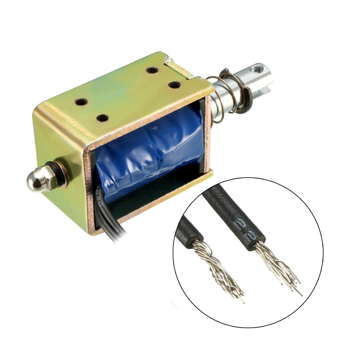 sourcingmap 12VDC 15N 10mm Stroke Pull Push Solenoid Electromagnet Open ...