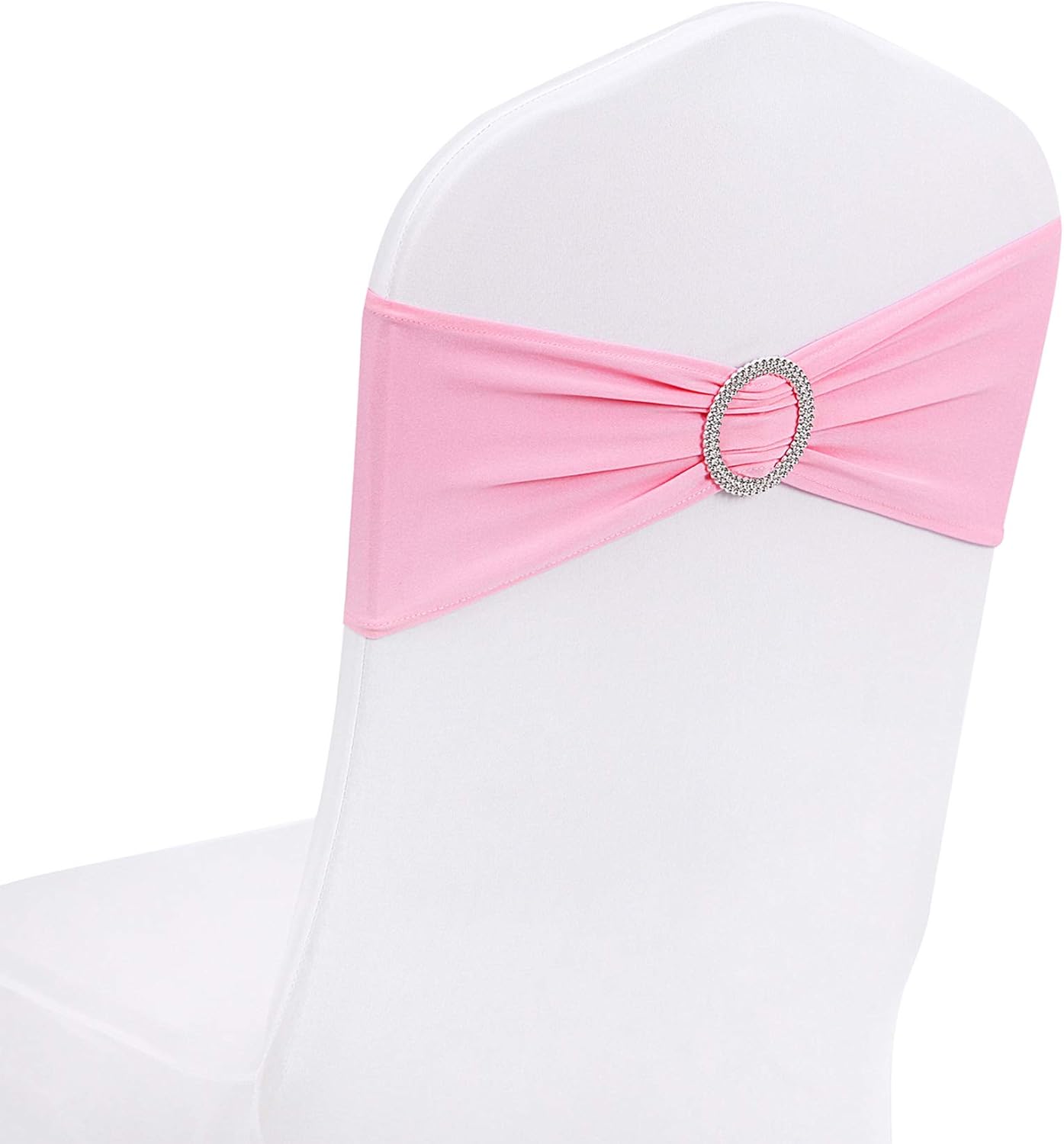 Amazon.com: Peomeise 25pcs Pink Spandex Chair Sashes with Buckle Slider ...