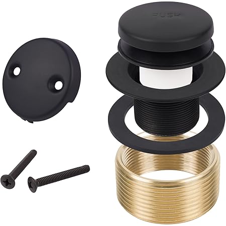 Black Tub Drain Bathtub Drain Conversion Kit with Two-Hole Overflow ...