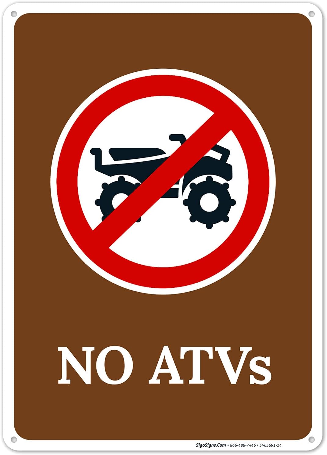 Amazon.com : VOSS SIGNS White Plastic Sign 12" - No Snowmobiles - 328 ...