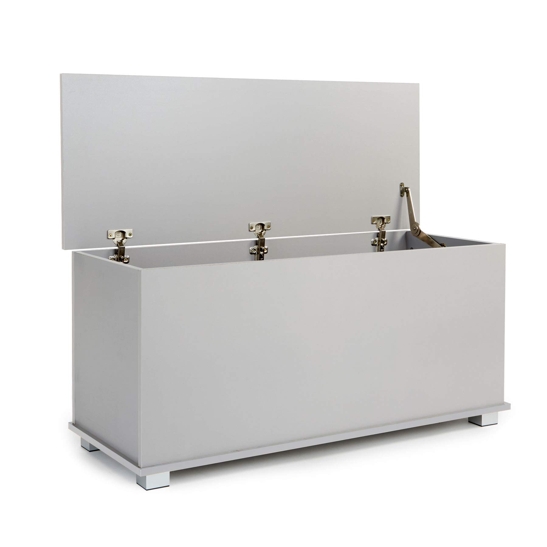 Home Source Ottoman Storage Chest Grey Toy Chest Bedding or Blanket Box ...