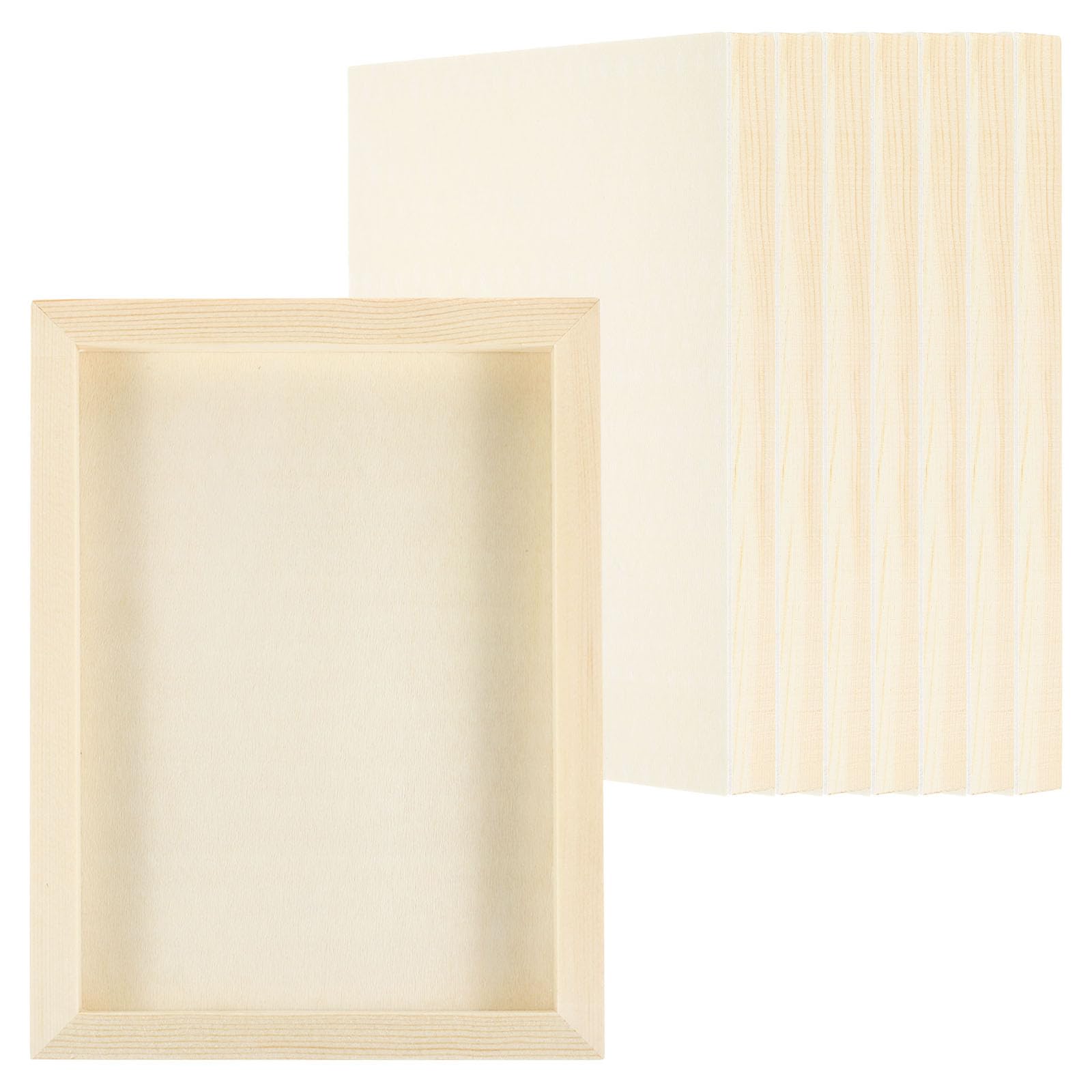 PATIKIL 6″x8″ Wood Panels Board, 8 Pack Unfinished Square Art Wood ...
