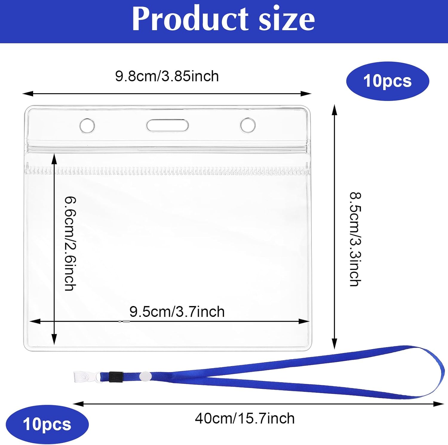 10Sets Horizontal Badge Holder with Lanyard, Clear Philippines | Ubuy