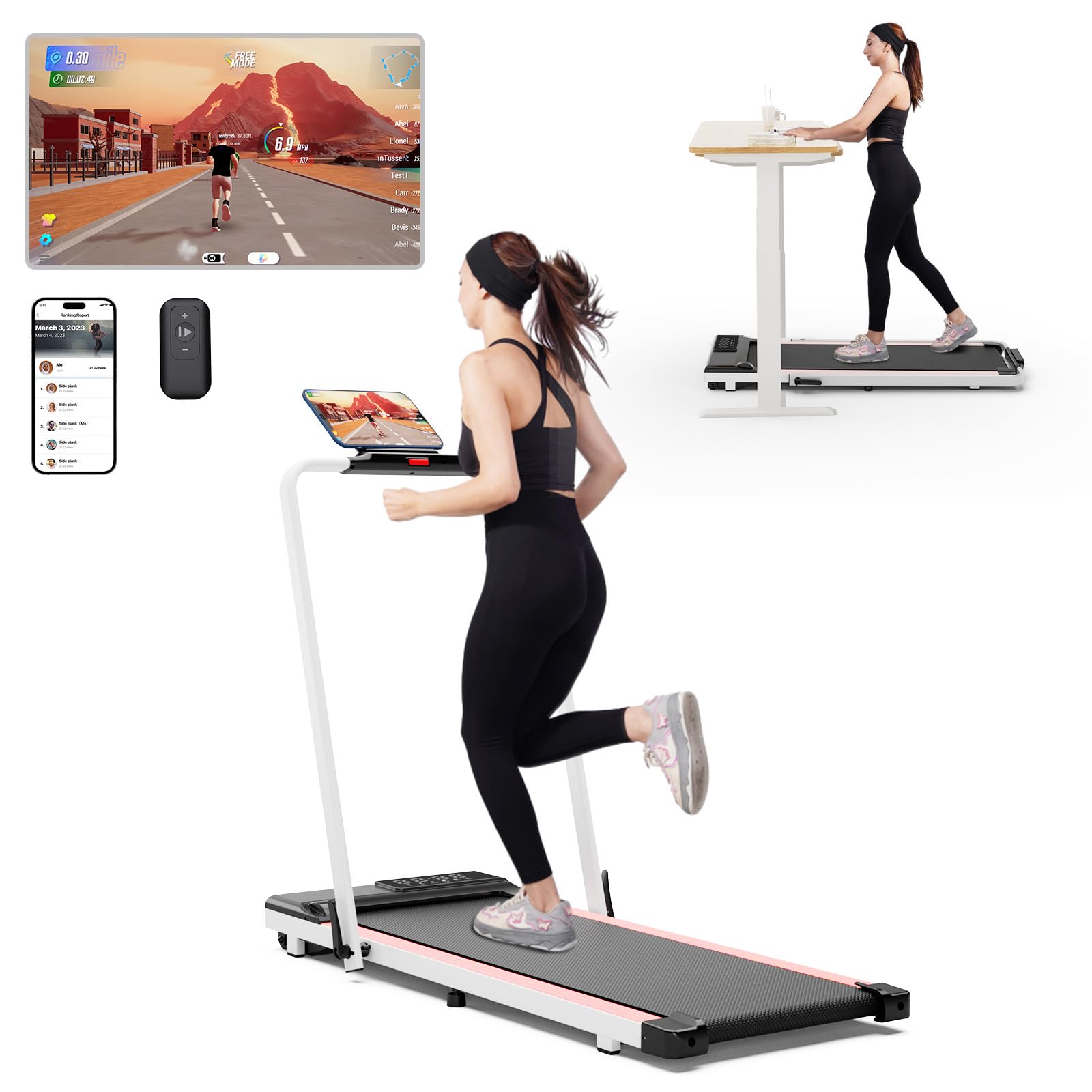 Snapklik.com : SupeRun Walking Pad Treadmill, 3 In 1 Folding Treadmill