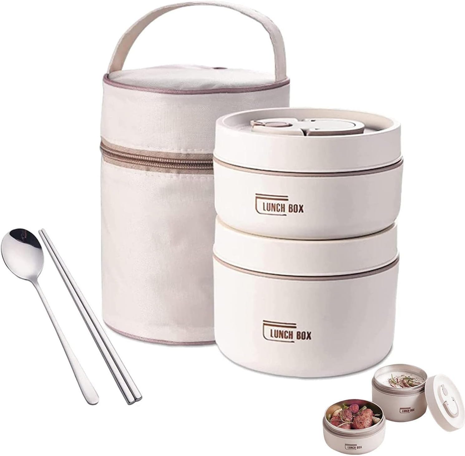 Amazon.com: BIVITA Vacuum Thermal Lunch Box | Stainless Steel ...