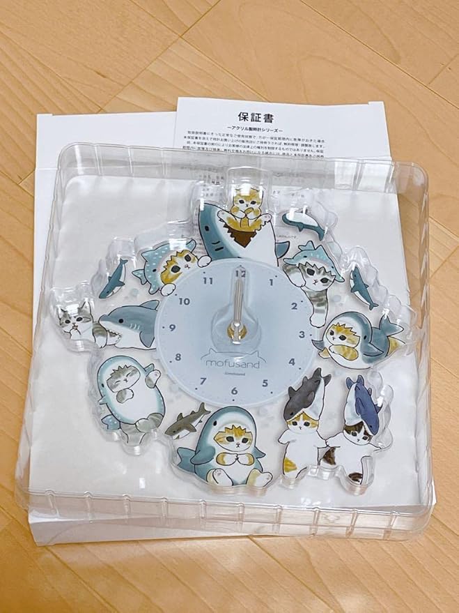 Amazon.co.jp: mofusando モフサンド アクリル壁掛け時計 サメにゃん : ホーム＆キッチン