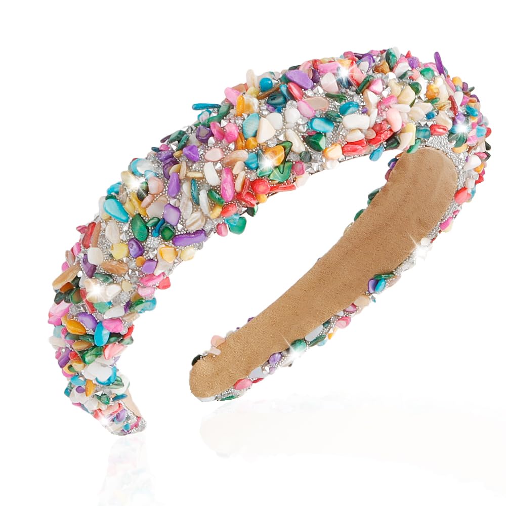 Amazon.com : AHONEY Rhinestone Thick Padded Headband, Bling Crystal ...
