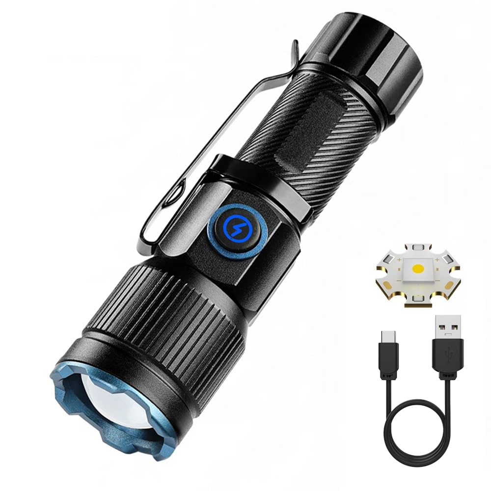 ALONEFIRE X67 LED Mini Flashlight High Lumens USB C Rechargeable Zoom ...