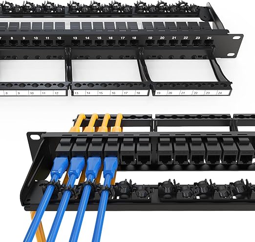 Amazon.com: Enmane 24 Port Patch Panel RJ45 Patch Panel CAT6a Keystone ...