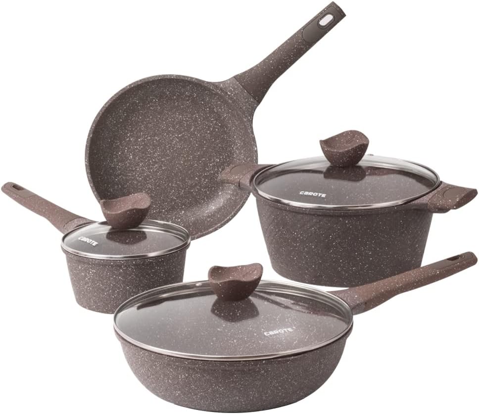 Brandclub - Carote Nonstick Cookware Set, 7 Pieces Cooking Pots and ...