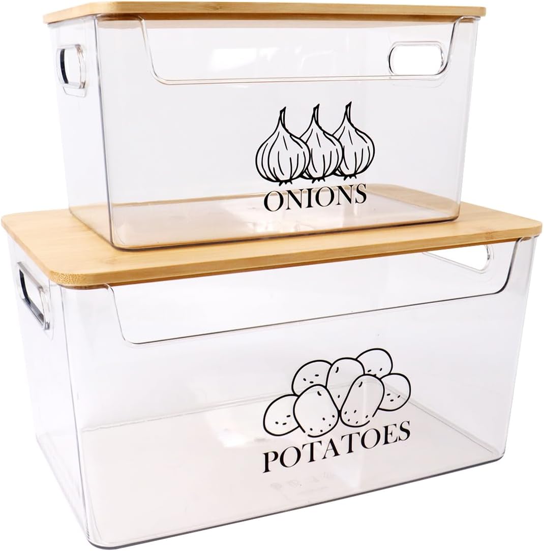 Amazon.com: Gdfjiy 2 Pack Potato Storage with Onion Storage, Acrylic ...