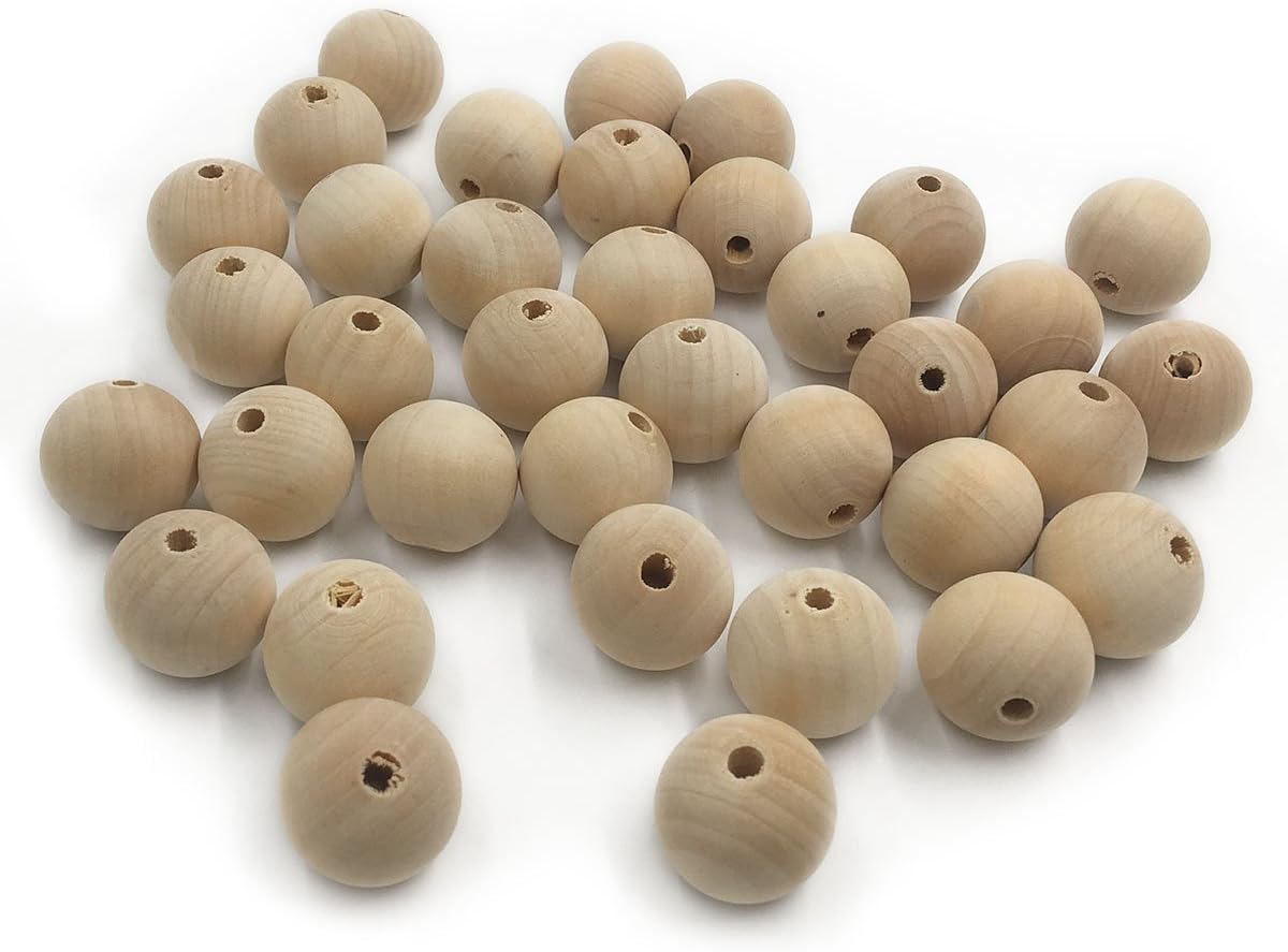 Amazon.com: Large Wooden Beads for Crafts - Pack of 50 19mm 3/4 x 3/16 ...
