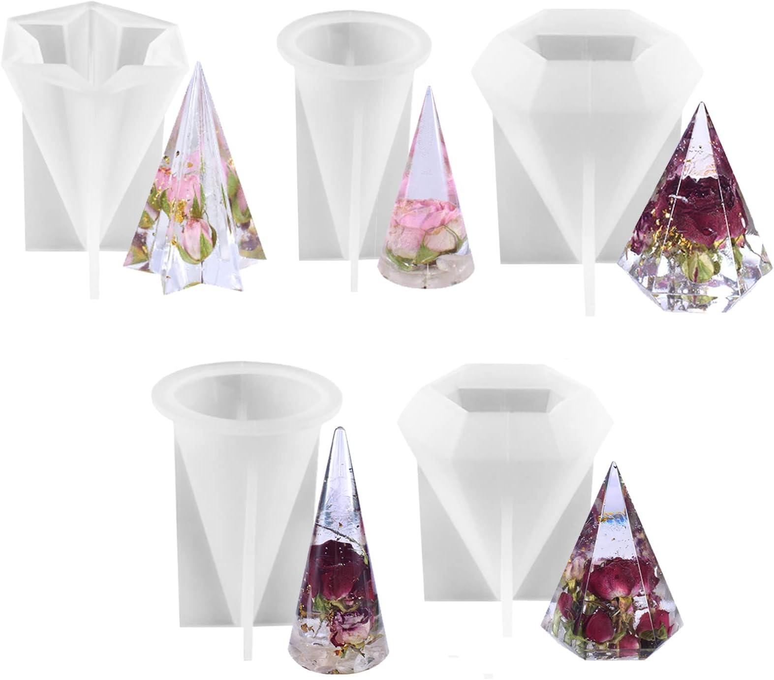 Amazon.com: Ring Cone Resin Mold - 5Pcs Ring Holder Silicone Molds for ...