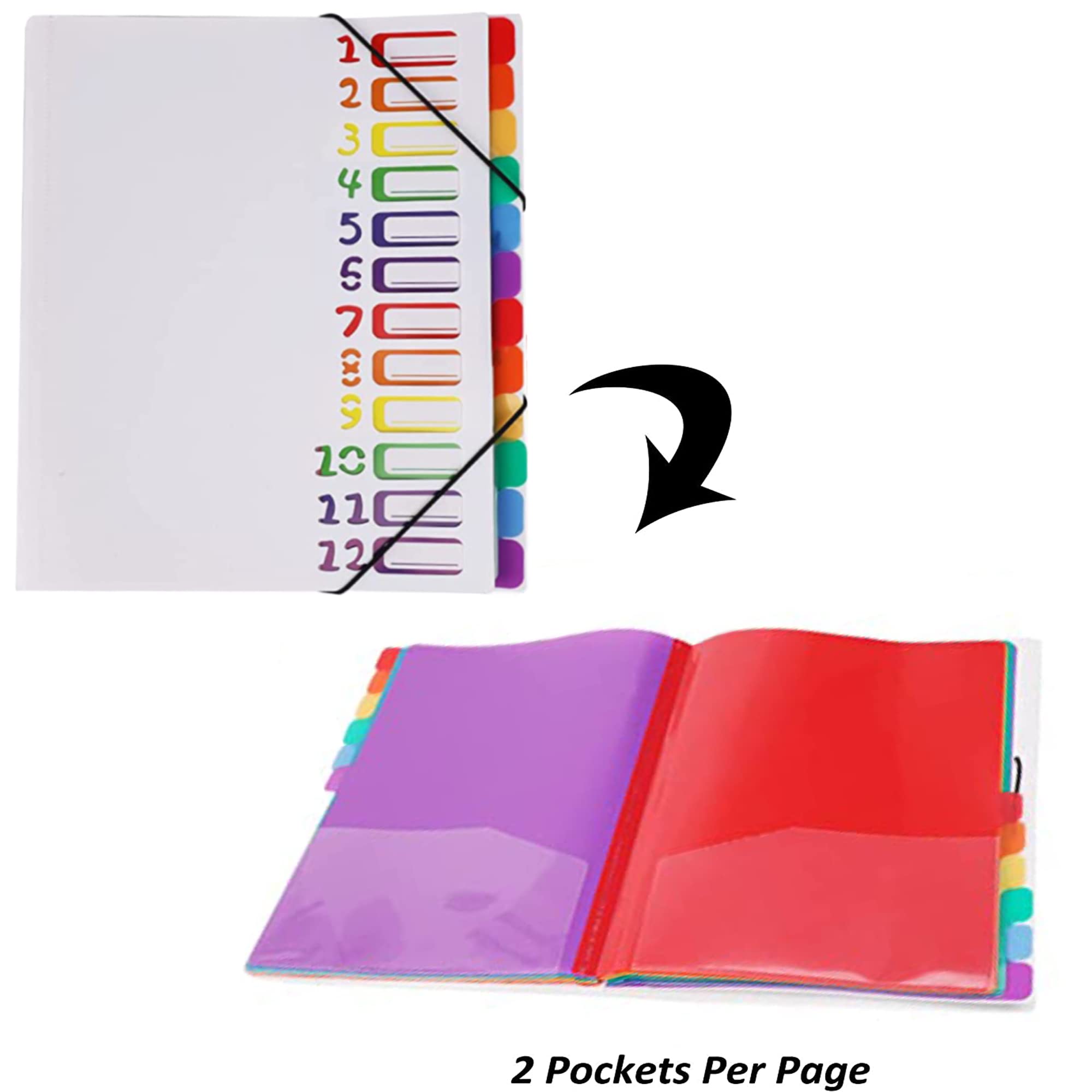 Snapklik.com : 12 Pocket Expanding Project Sorter Heavy Duty Monthly ...