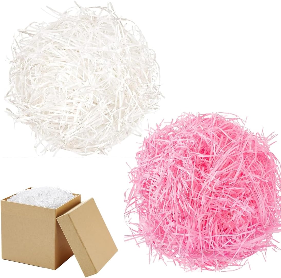 ONLFPZP 2 Packs Shredded Paper, Pink Tissue Paper, Pink Shredded Tissue ...
