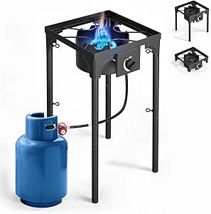 Amazon.com: Single Burner Propane Stove, High Pressure Outdoor Stove with 0-20 Psi Adjustable ...
