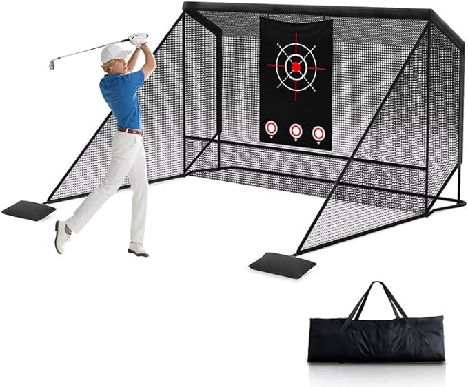 Amazon.com: 10x7ft Golf Hitting Practice Net with Dual Side Net ...