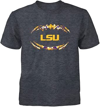 Amazon.com: FanPrint LSU Tigers T-Shirt - Football Outline - Tiger ...