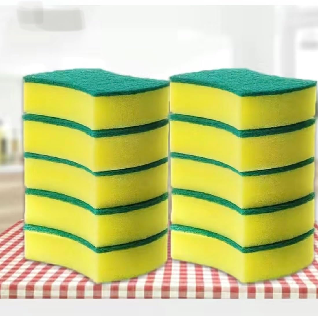 Homa Pack of 10 Sponge Dual-Sided Dish Washing & Cleaning Sponge for ...