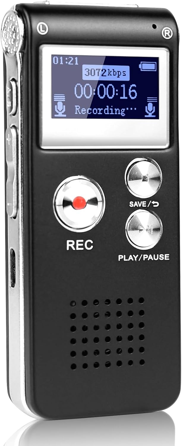 DISTANCEE 32GB Digital Voice Recorder 3072kbps HD Voice Activated ...
