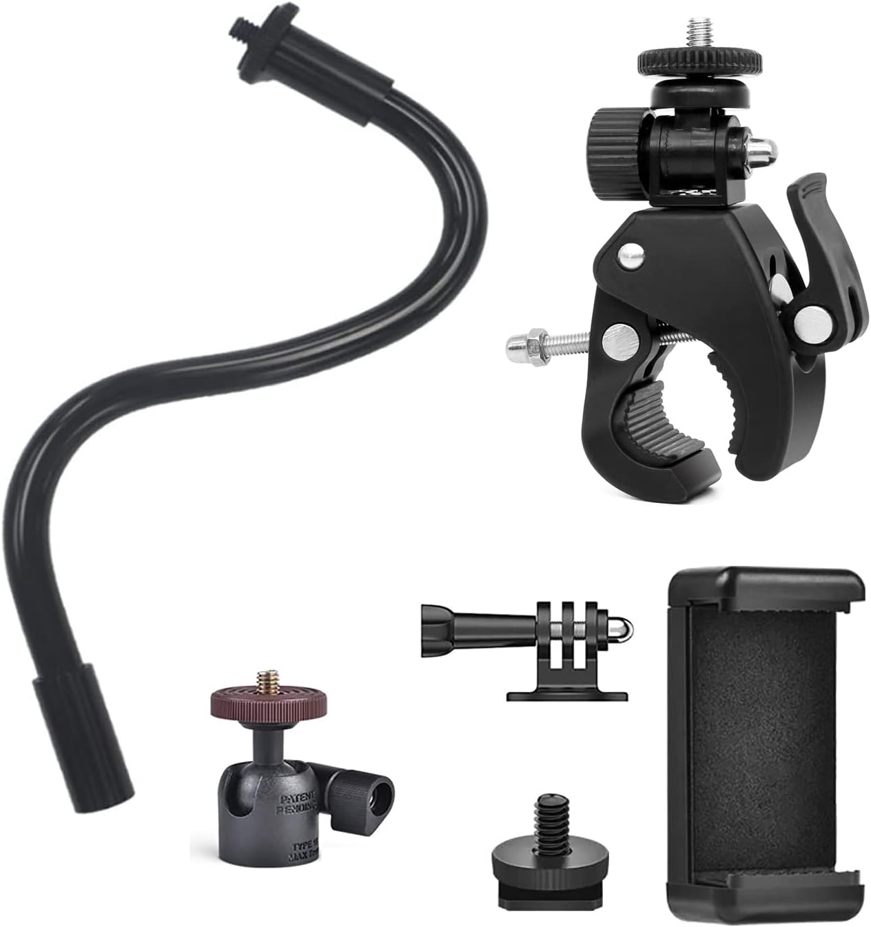 Amazon.com : KAGYOKU Gooseneck Camera Mount with Bike Mount Clamp ...