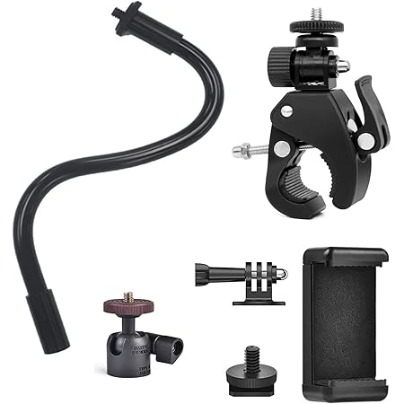 Amazon.com: KAGYOKU Gooseneck Camera Mount with Bike Mount Clamp Camera ...