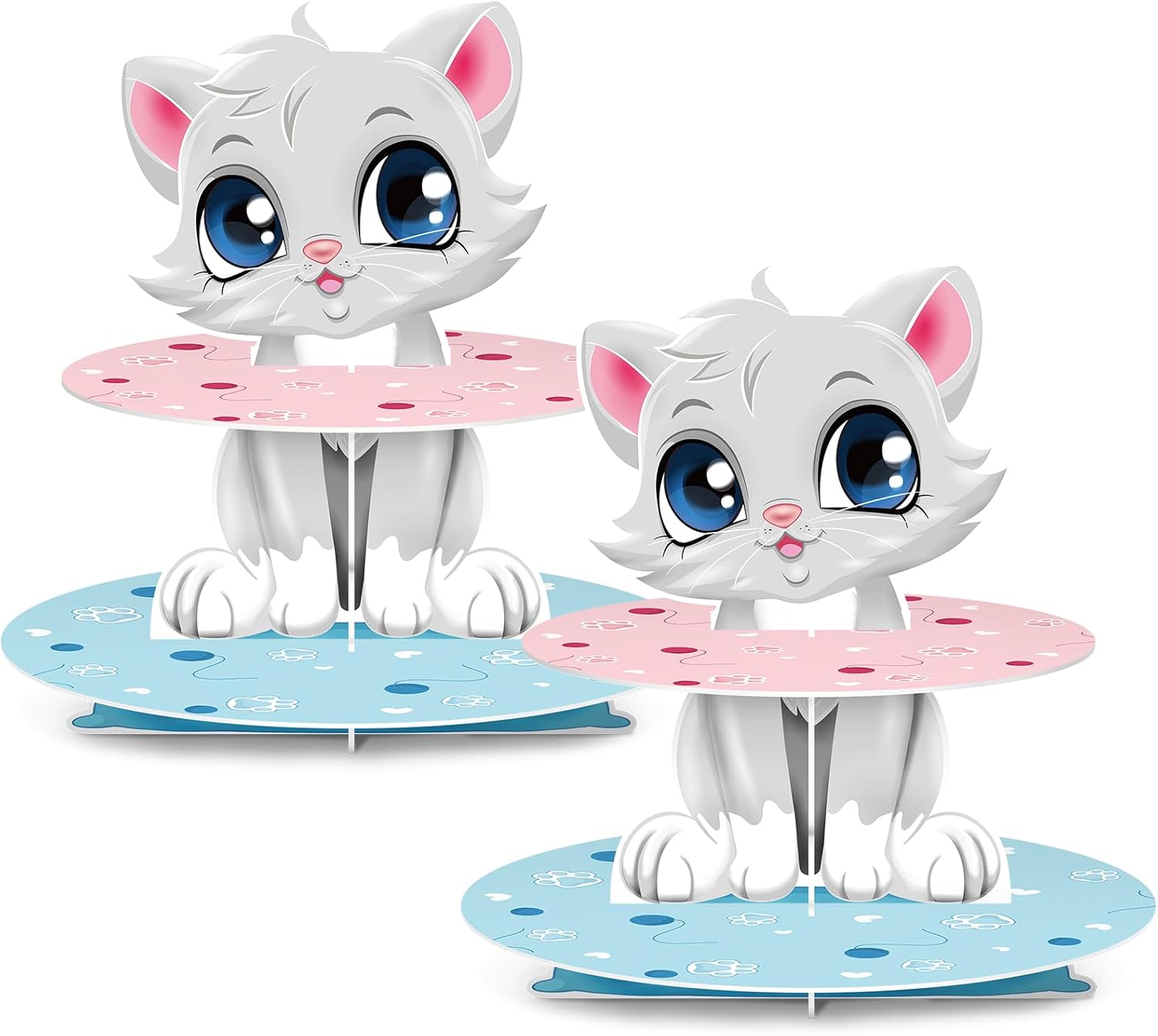 Amazon.com: WEEPA 2 Pcs Cat Cupcake Stand Kitten Birthday Party ...