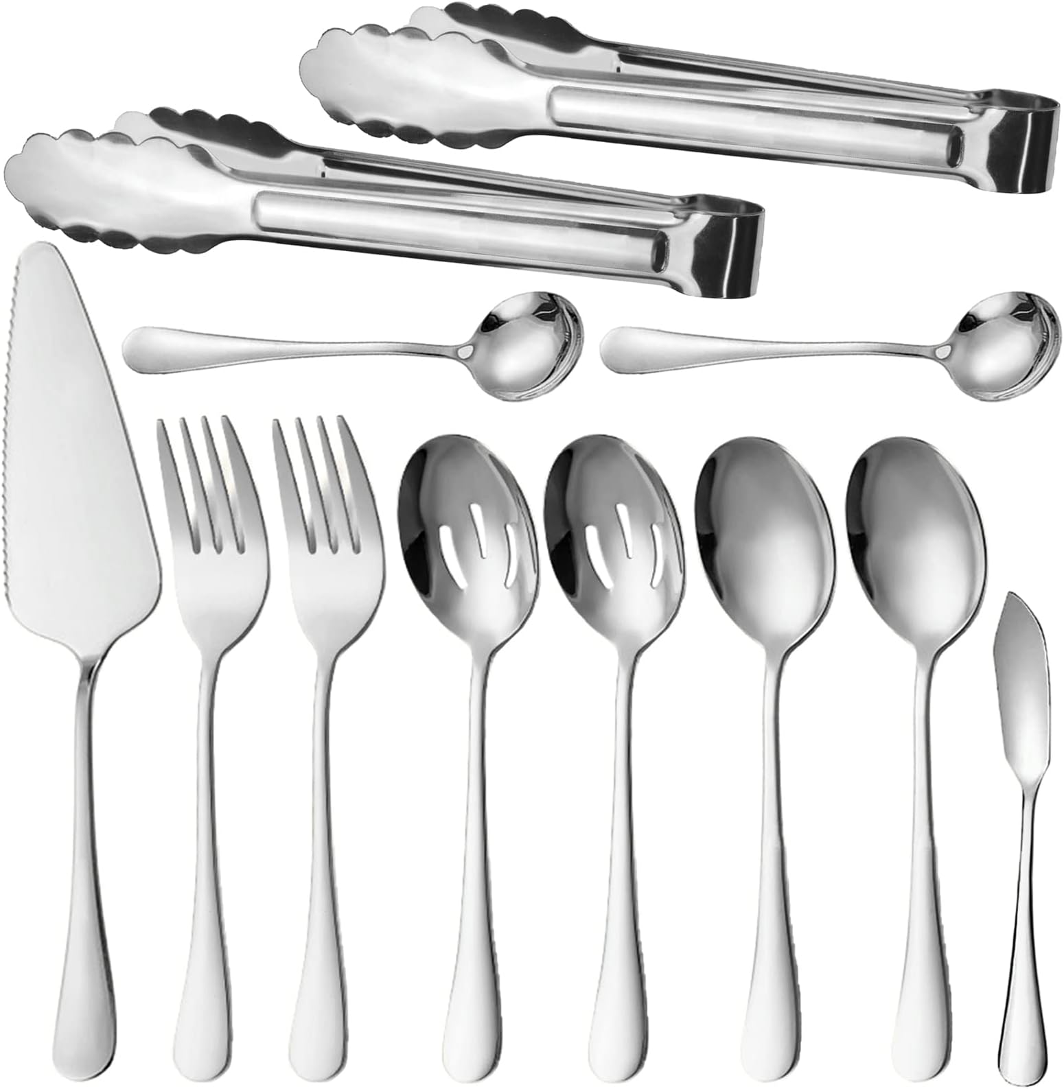 Amazon.com | 30 Pcs Stainless Steel Metal Serving Utensils Set with ...