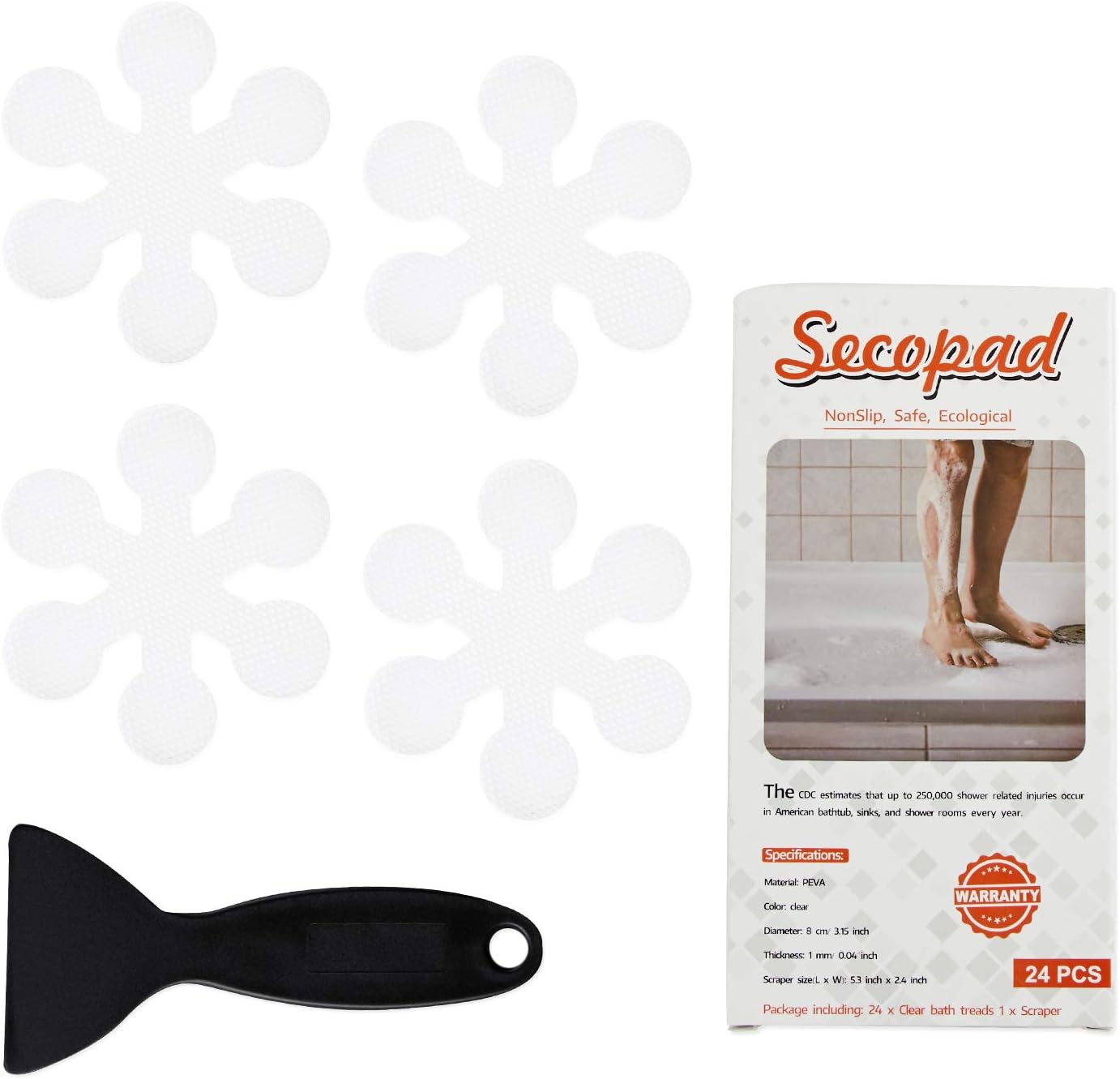 Amazon.com: Secopad Bathtub Stickers Non-Slip, Safety Shower Treads ...