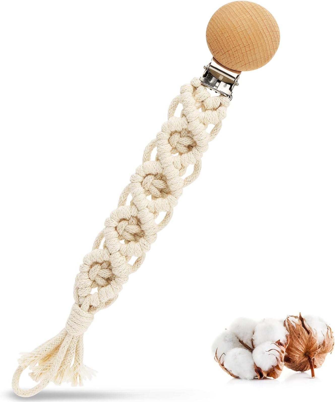 Amazon.com : COZYPANDA Macrame Pacifier Clip, Boho Handmade Braided Pacifier Holder, Unisex ...