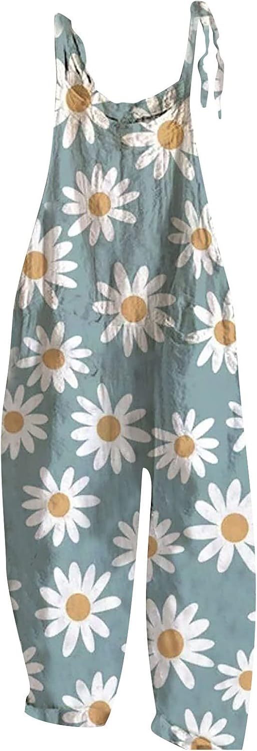 Overol de verano para mujer, de pierna ancha, estilo casual, holgado ...
