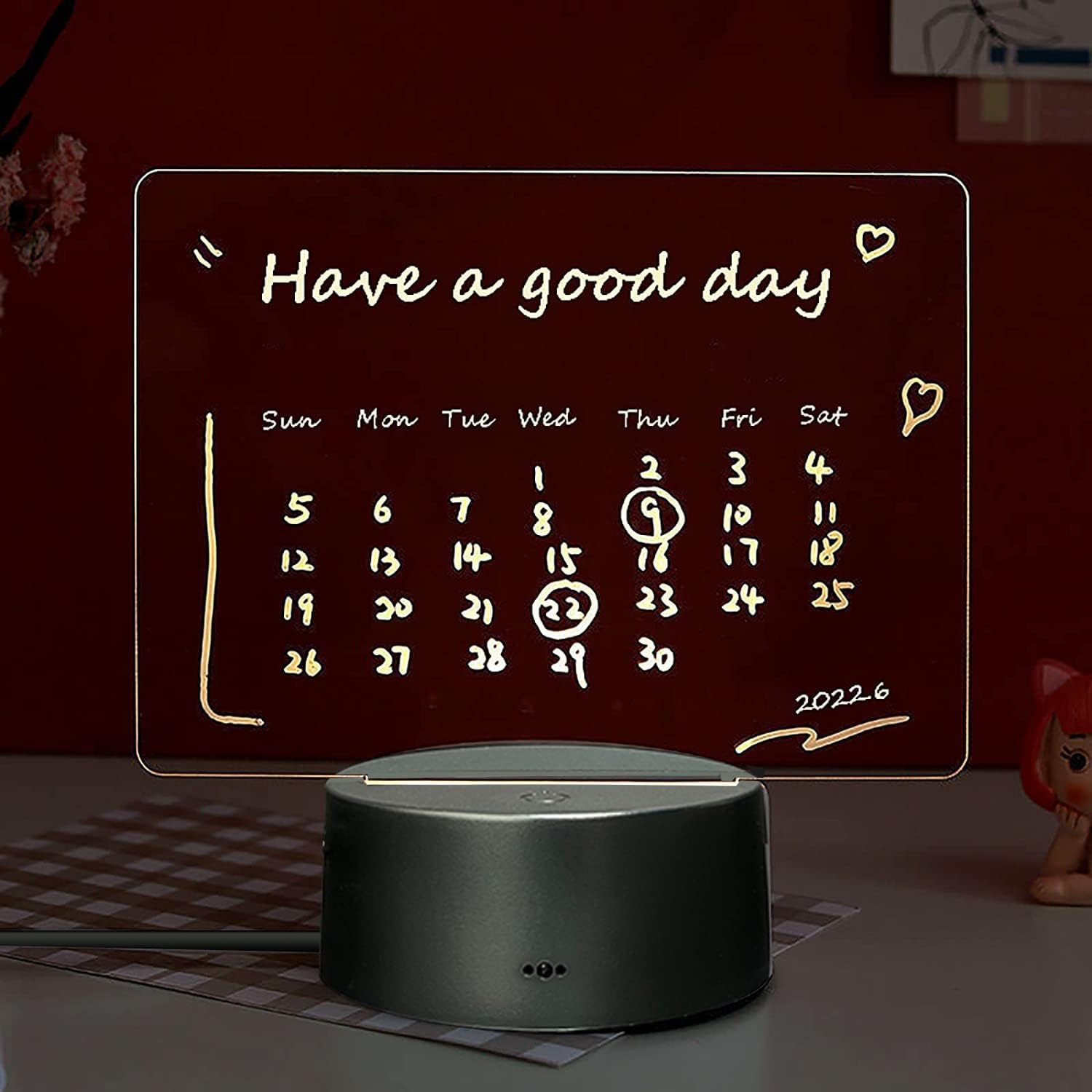 Amazon.com : Acrylic Dry Erase Board 16 Colors Can Remote Control Light ...