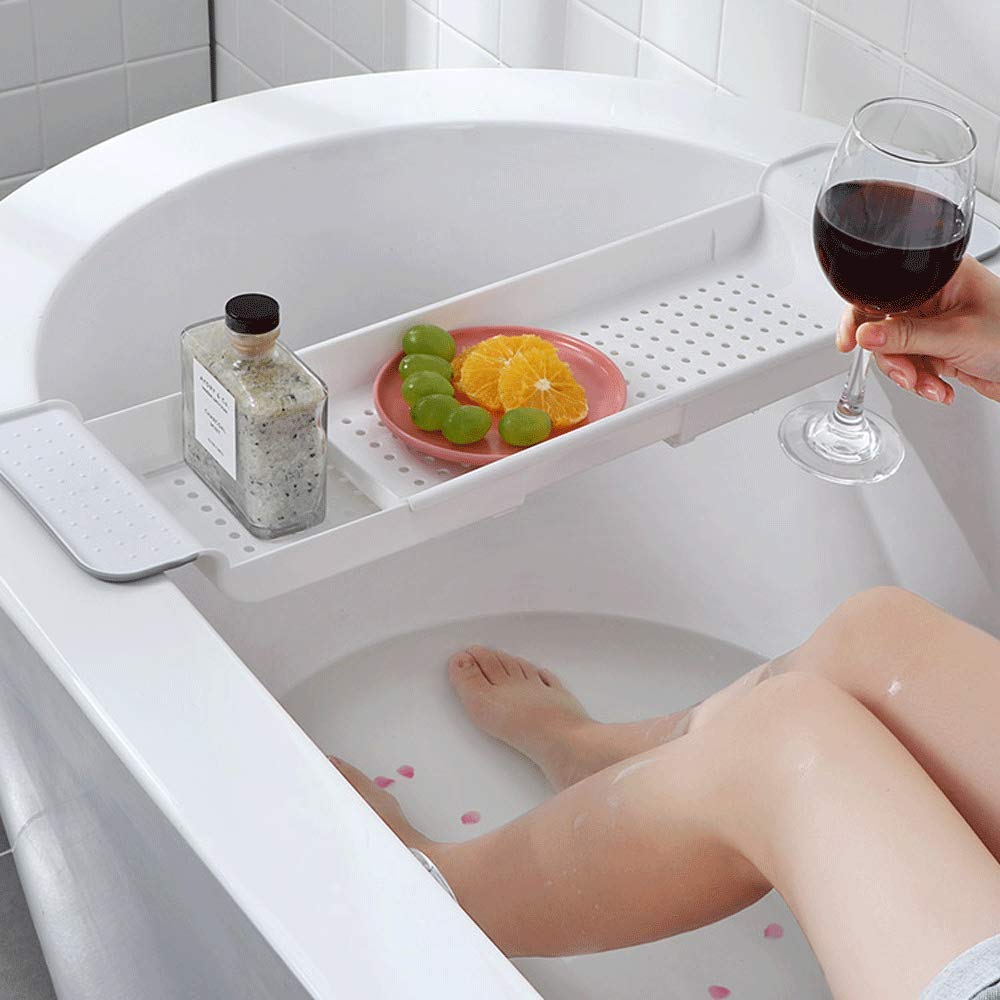 WINAKUI Adjustable Bathtub Tray Caddy Bath Tub Rack, Extendable ...