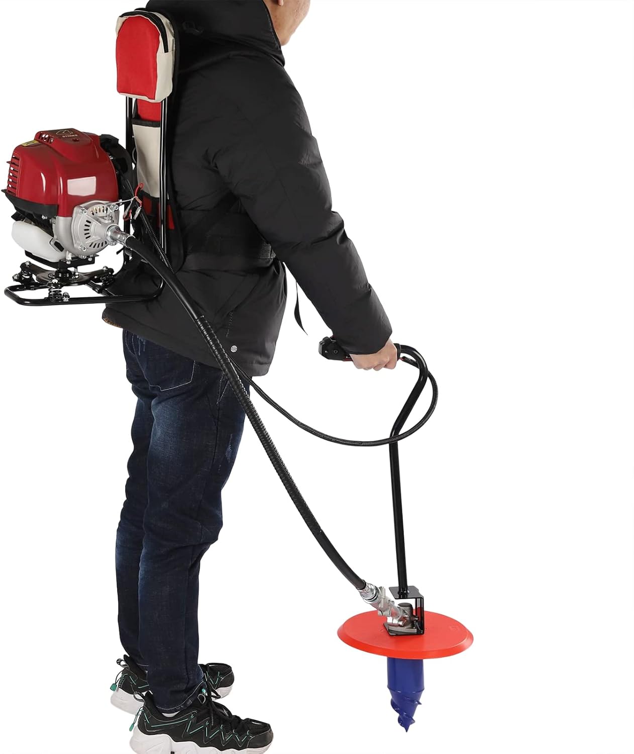 Amazon.com : TBVECHI Post Hole Digger, 35CC 1.4HP Backpack Petrol Gas ...