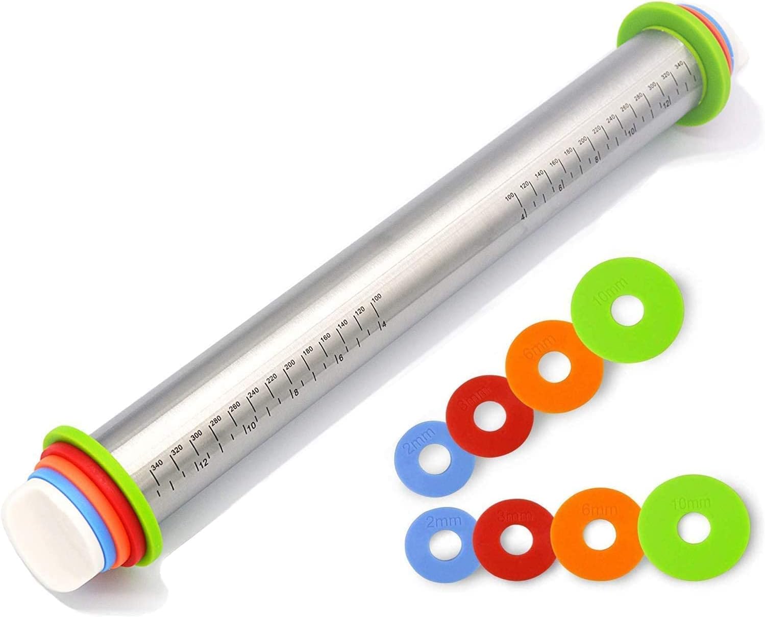 Buy Adjustable Rolling Pin Stainless Steel Rolling Pin for Baking ...