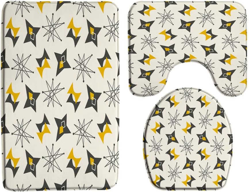 Amazon.com: 3 Piece Mid Century Modern Bath Mat Sets Vintage Iconic ...