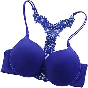 Generic Sexy T-Back Girly Bra,Front Snap Lace Push Up Comfy Seamless No ...