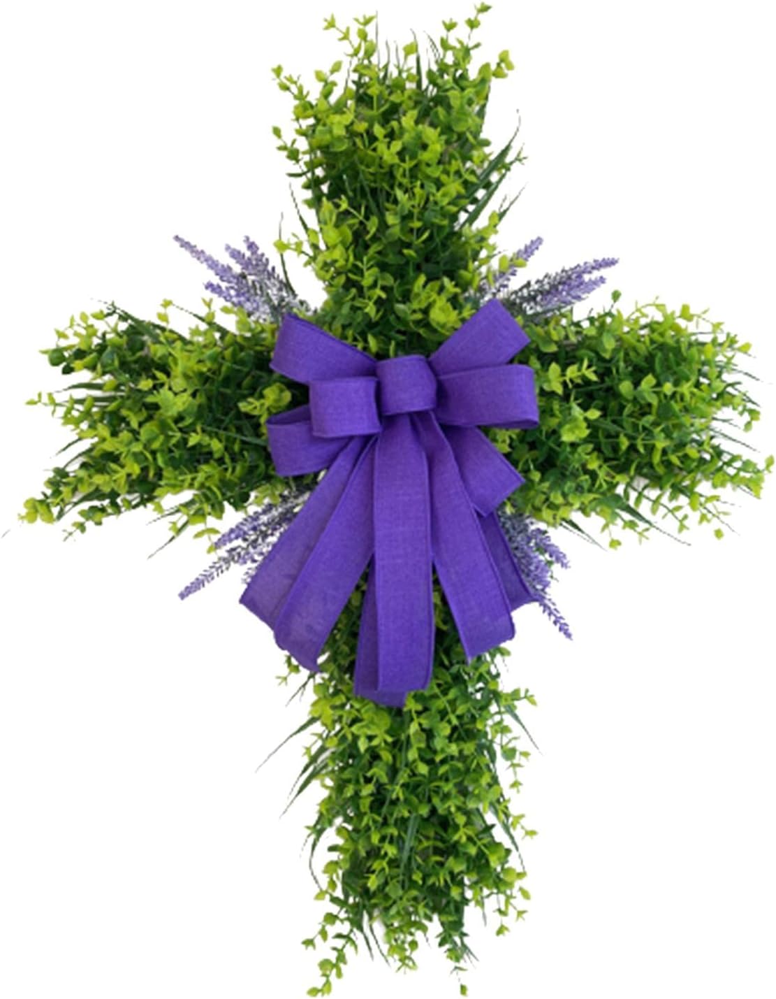 Amazon.com: Qianly Easter Cross Wreath Hanging Decorative, Pendant Door ...