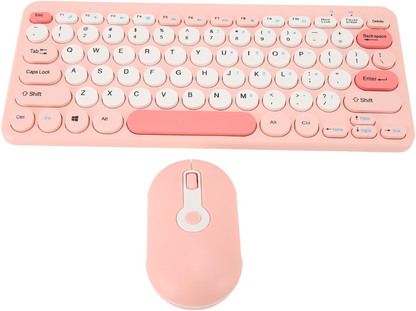 Amazon.com: Yuwaakoo Wireless Keyboard Mouse Set Stylish Slim Round ...